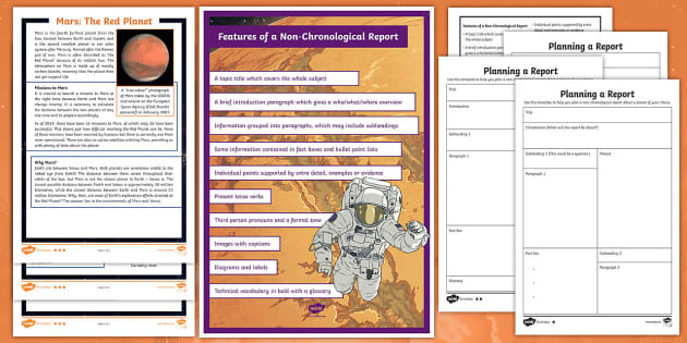 Space Non-Chronological Report Writing Example Activity Pack